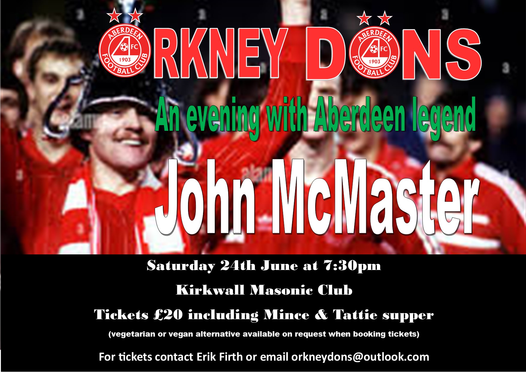 Orkney Dons » Tickets now available for Evening with Dons legend John ...
